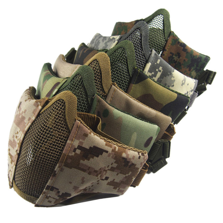 Half Face Metal Steel Airsoft Mask Hunting Tactical Net Mesh Mask CS ...