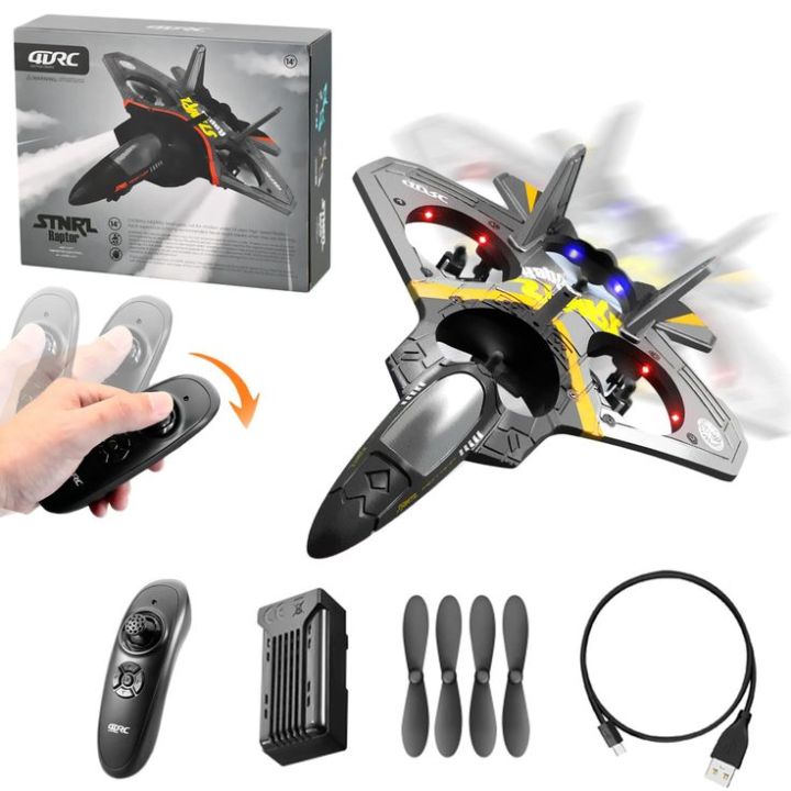 Foam RC Plane Drone for Kids, Remote Control Airplane Fighter Jet with ...