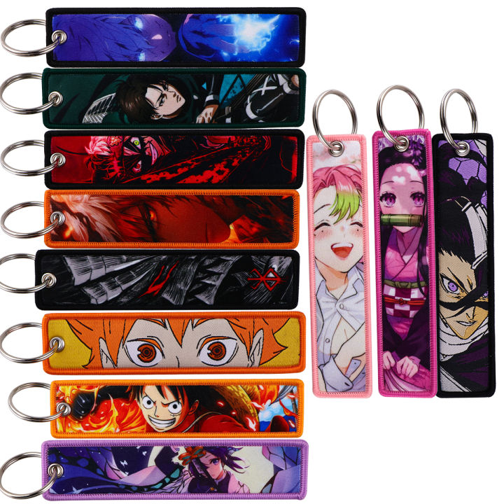 Cool Anime Key Tag Collection Embroidered Jet Keychain For Motorcycles ...