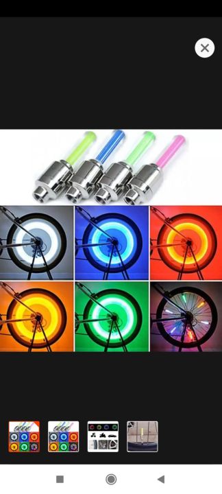 2 PCS Bicycle Valve Light Dust Cup Lights Bike Car Rim Lights Cycle ...