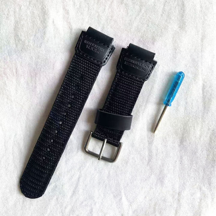18mm Nylon Watch Strap for Casio W800H Men Canvas Sport Black Green ...