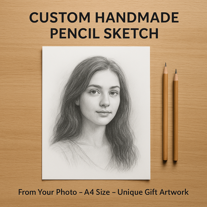 Custom Handmade Pencil Sketch – A4 Size – From Your Photo – Handcrafted ...