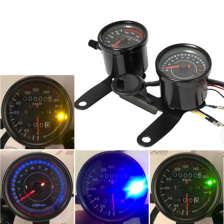 2 in 1 Motorcycle Odometer Speedometer Tachometer Modified LED Speed ...
