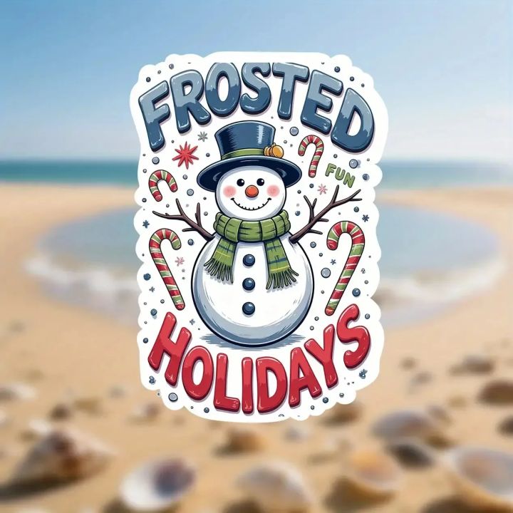 3PC "Frosted Holidays" Snowman Car Motorcycle Stickers, Christmas ...