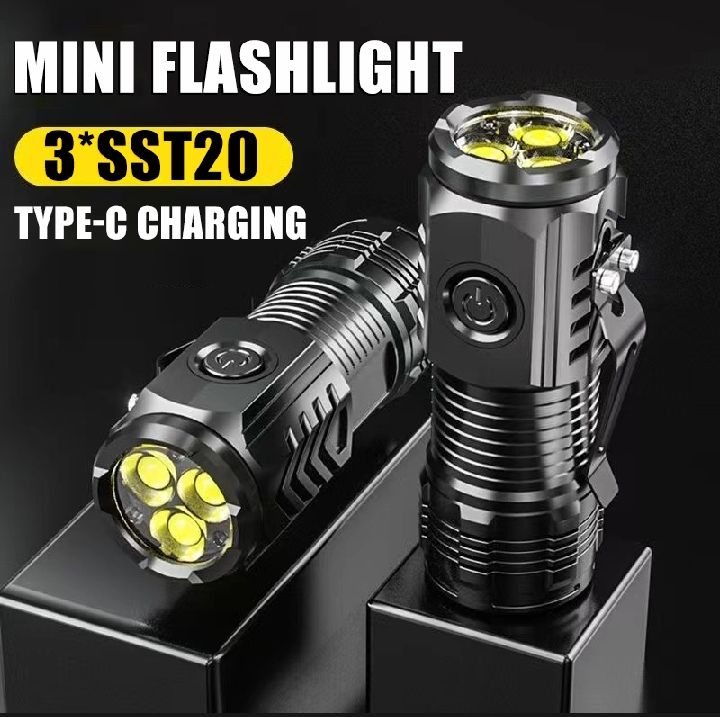 Powerful 3LED Super Bright Flashlight Portable Mini Burst Flash Torch ...