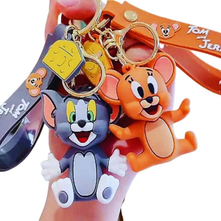 (2pc) Tom and Jerry Keychain Couple Keychain for Girls Anime Keychain ...
