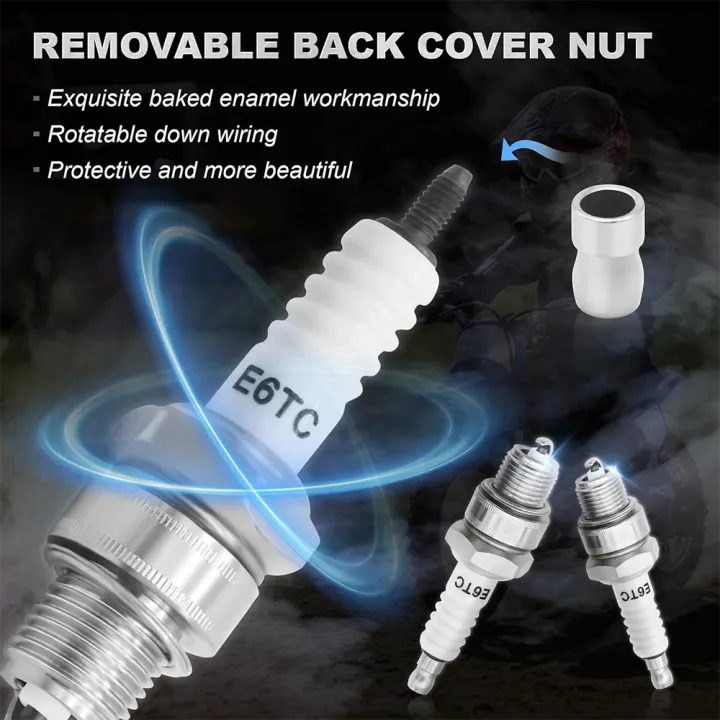 Motorcycle Spark Plug E6TC BP6HS For Yamaha PW50 PW80 PW60 LT50 LT80 ...