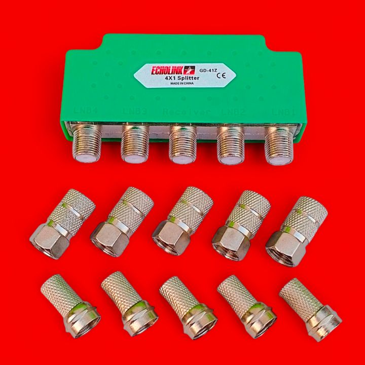 DiSEqC Switch 4×1 With 5 RG6 and 5 RG7 Connectors For Dishes 4 LNB ...