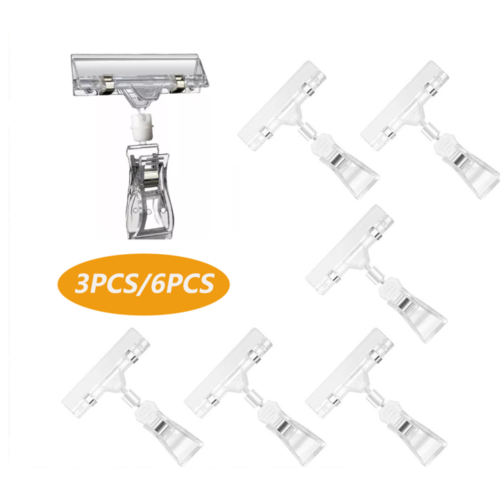 3/6Pcs Rotatable Sign Clips Double-Sided Merchandise Sign Holders ...