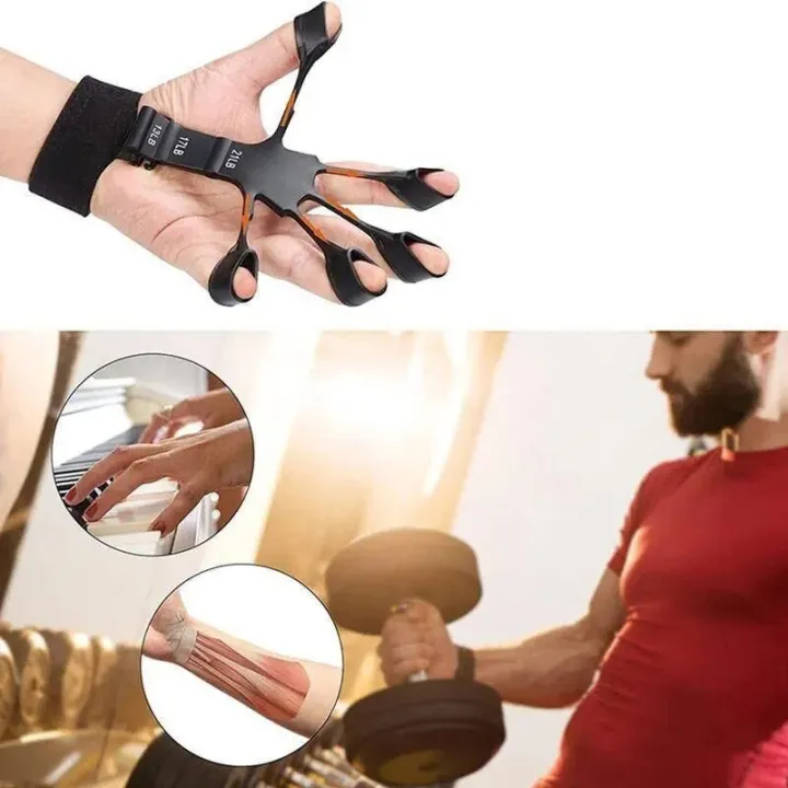 New Silicone Finger Trainer 5 Finger Wrist Stretcher Finger Strength ...