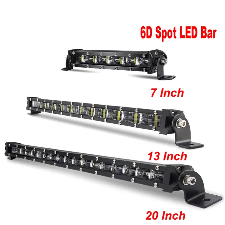 8D 8" 12V 24V Spotlight LED Light Bar Offroad Slim Barra LED Work Light ...