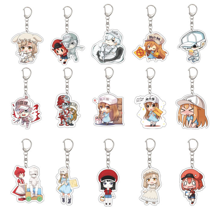 Gifts/55MM Anime Cells at Work! Keychain Red Blood Cell/White Blood ...