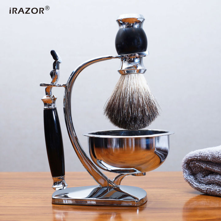 iRAZOR Luxury Classic 4 in 1 Men Shaving Kit Gift Set with Natual Honey ...