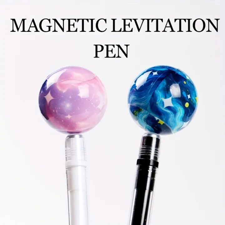 Galaxy Magnetic Levitation Pen, 360° Rotating Starry Ball Writing Pen ...