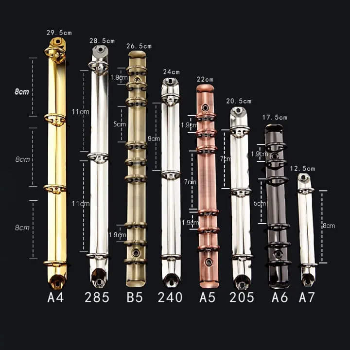 A4 A5 B5 A6 Metal Ring Binder Clips Notebook Loose-leaf Binding Strip ...