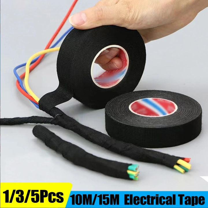 Black Electrical Fabric Tape Heat Resistant Wire Harness Bundle ...