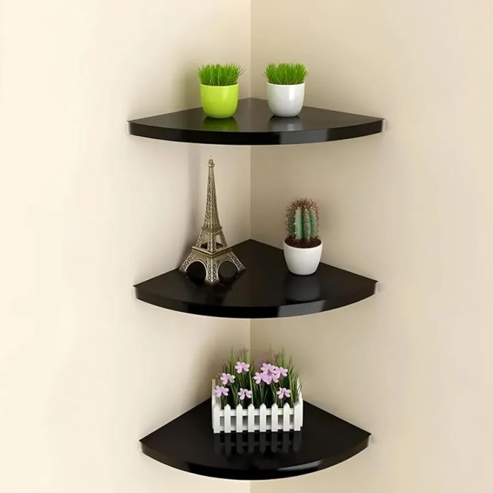 Wooden World Wooden Wall Shelf Rack Shelf Home Decor Floating Display ...