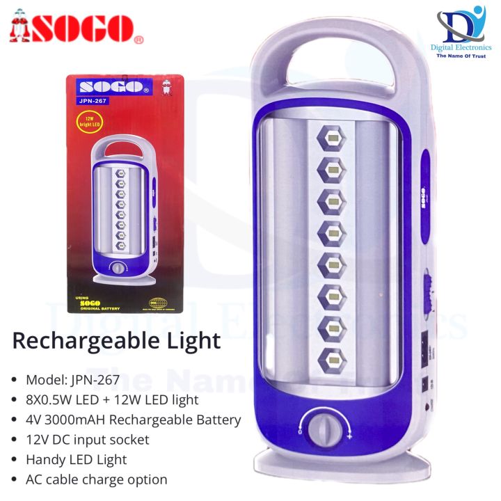 Sogo Rechargeable Emergency LED Lantern Light (JPN-267) | Daraz.pk