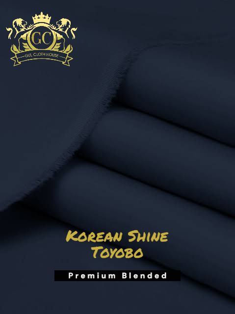 imported Premium Quality Shine Toyobo Boski Navy Blue Unstitched Suit ...