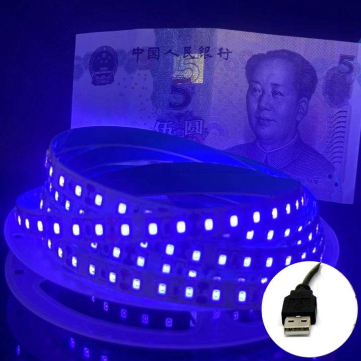 5V USB UV LED Strip Light Flexible SMD2835 Purple 395-405nm Ultraviolet ...