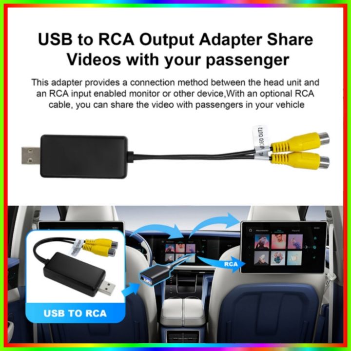 USB To CVBS Video Output Adapter 2 CVBS Output USB To RCA Cable DC 5V ...