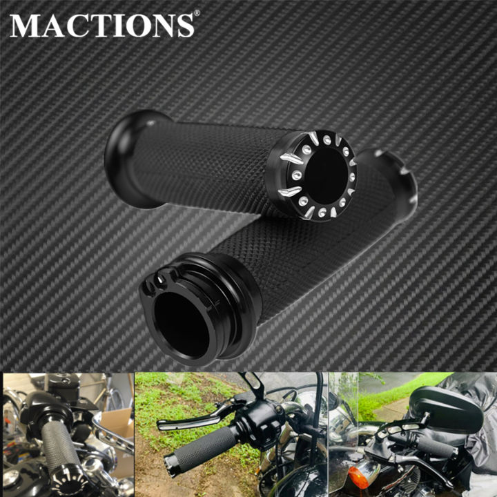 Universal Motorcycle 1"25mm Hand Grips Handle Bar CNC For Harley ...