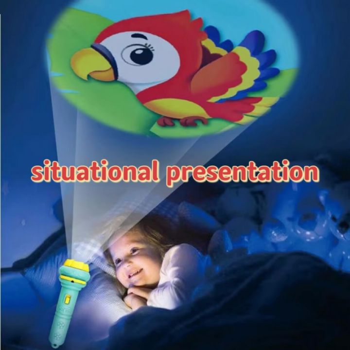 10Pcs Cartoon Projector Flashlight Cards, Creative Kids Projection ...