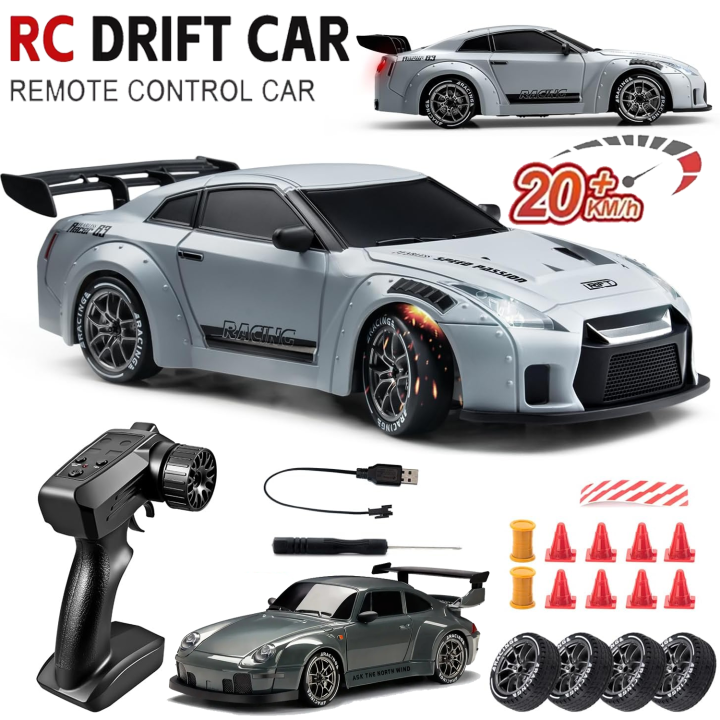 1:24 Scale 20+KM/H RC Drift Car 2.4G 4WD High Speed RC Drifting Car Remote Control Cars with LED ...
