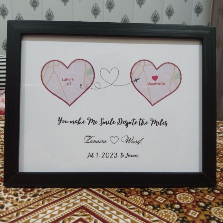 customised map frame | Daraz.pk