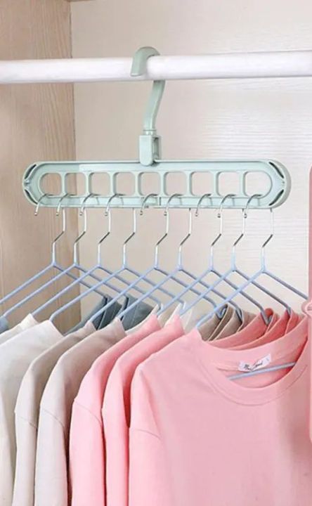 Magic Hanger for Clothes, 9 Hole Hanger, Smart Clothing Hanger ...