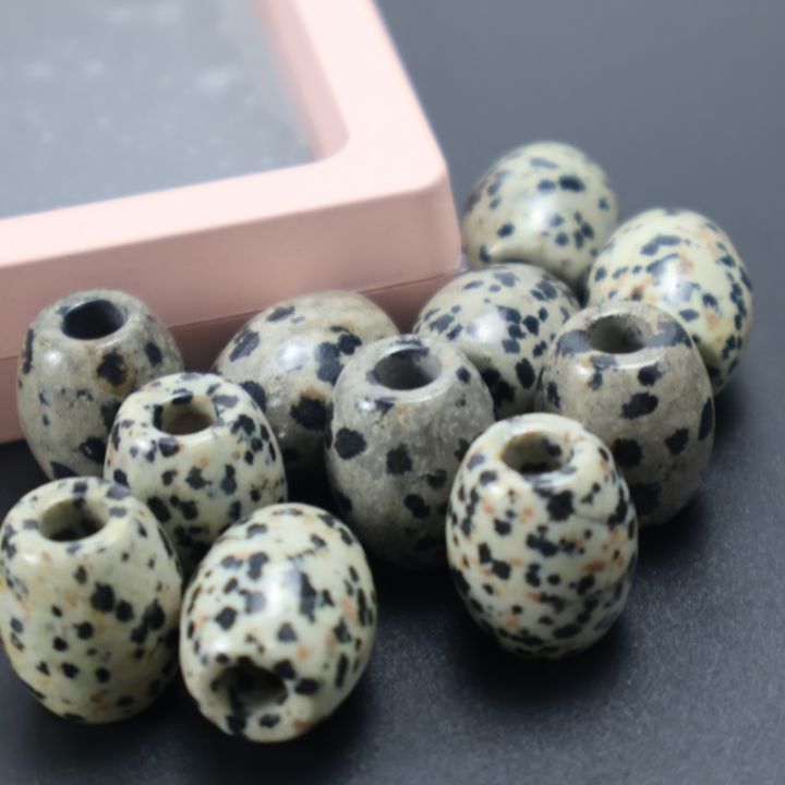 QY1/10pcs of natural stone bead leopard print stone 16x18mm round large ...