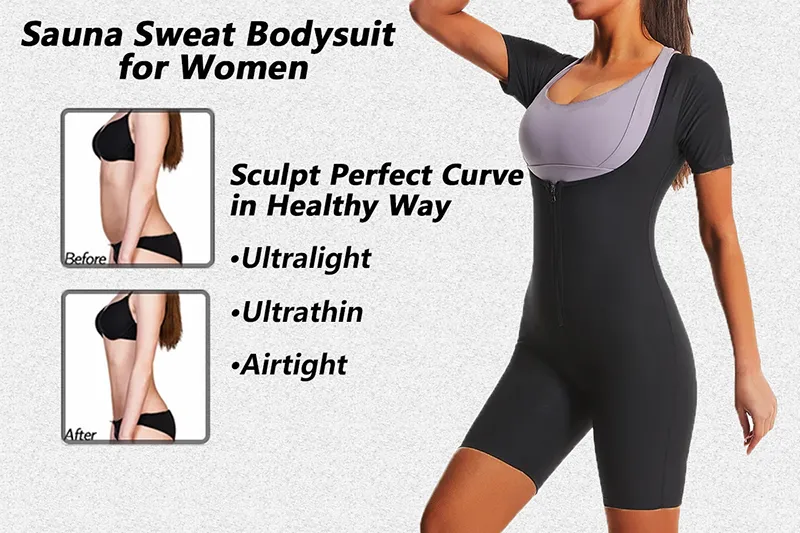 YBFDO Women High Compression Bodysuit Shapewear Fitness Girdles Sauna ...