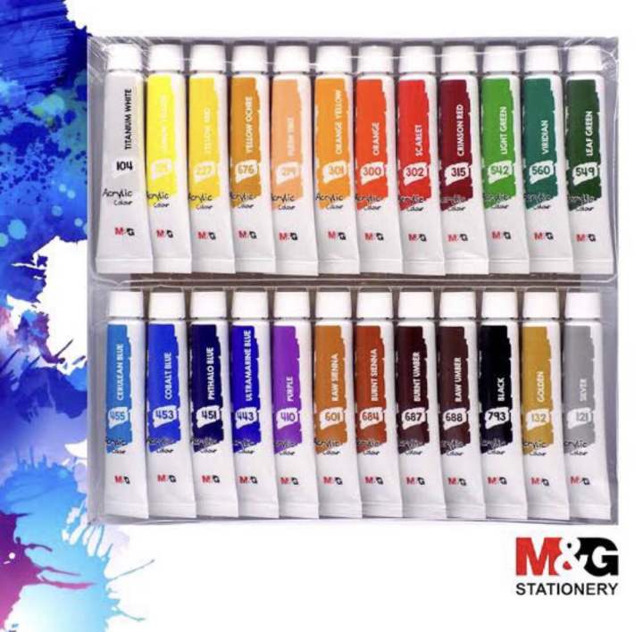 Premium quality Acrylic color tubes with top seal paints 12ml per tube ...