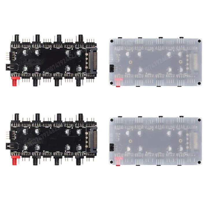 12V 4Pin/5V 3PIN Cooler Fan HUB Splitter SATA Power Supply ARGB/RGB PWM ...