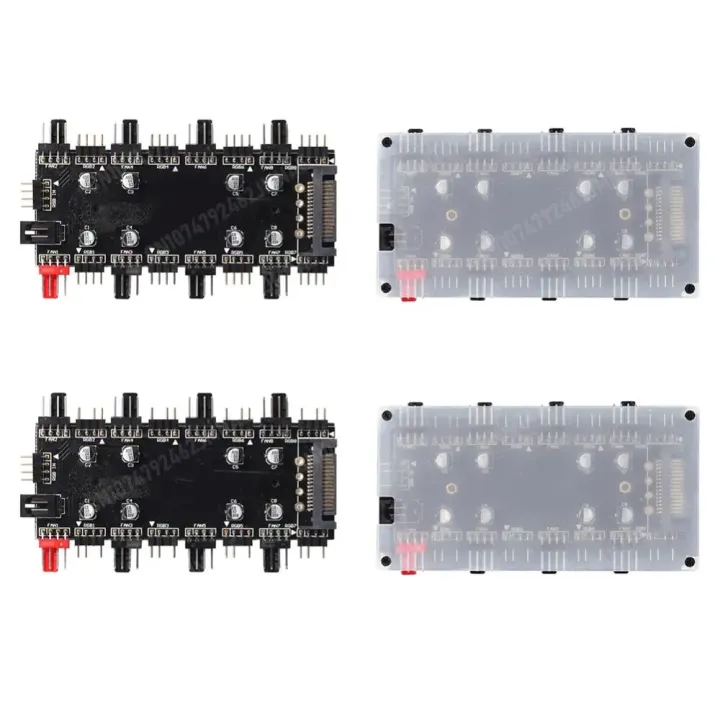 12V 4Pin/5V 3PIN Cooler Fan HUB Splitter SATA Power Supply ARGB/RGB PWM ...