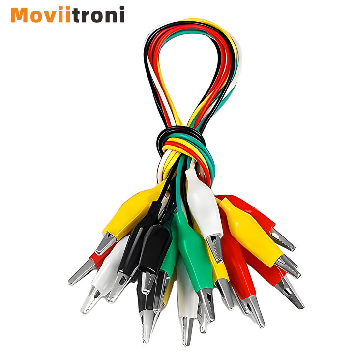 10pcs Alligator Clips Electrical Test Cable Wires Double-Ended ...