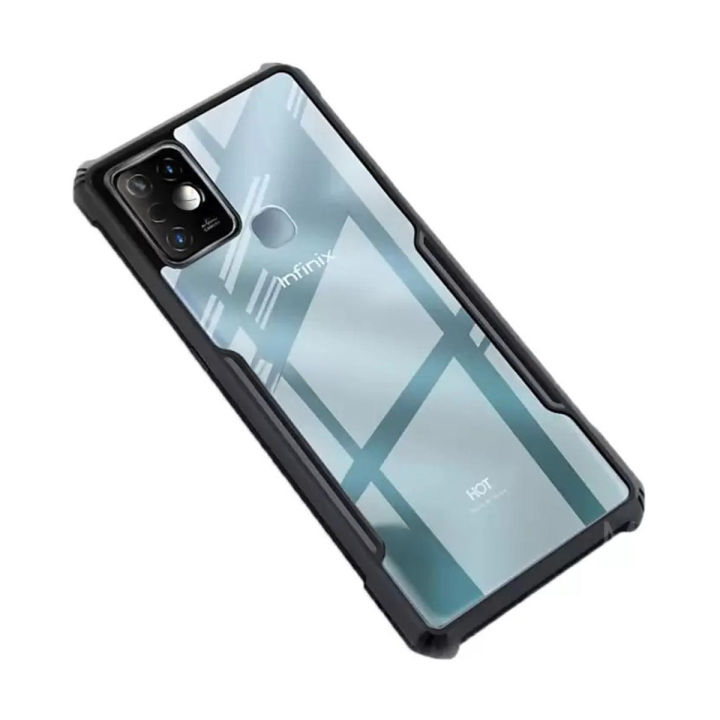 Transparent Black Shockproof Back Case Cover for Infinix Hot 10 | Daraz.com.bd