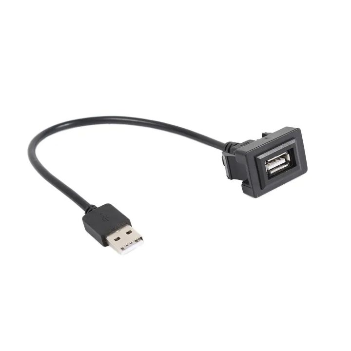 Car Dashboard Flush Mount USB 2.0 Port Panel Extension Cable Strict ...