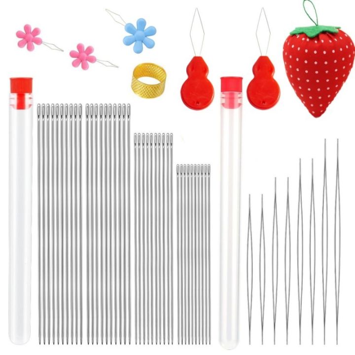 70PC/90PC Beading Needles Set, Multi Size Beading Supplies, Big Eye ...