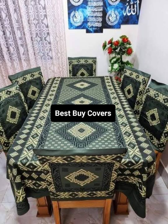 Block Print 6 Seater Dining Table Cloth and Chair Cover | Daraz.com.bd