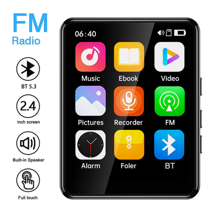 2.4Inch MP3 Music Player with Bluetooth 5.3 HiFi MP4 Walkman Full Touch ...