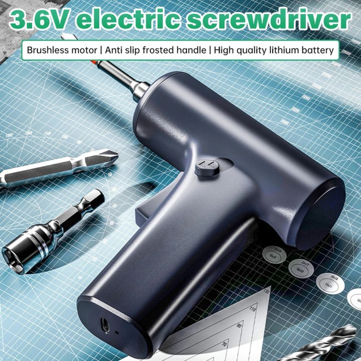 3.6V 3N.M Cordless Screwdriver Brushless 4-LED 1200mAh Rechargeable ...
