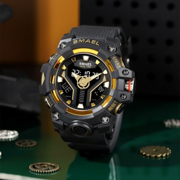 New SMAEL Sport Watch for Man Dual Time Watch for Men Shock Resistant ...