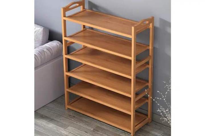 Bamboo 6 Tier Shie Rack (70cm) | Daraz.lk