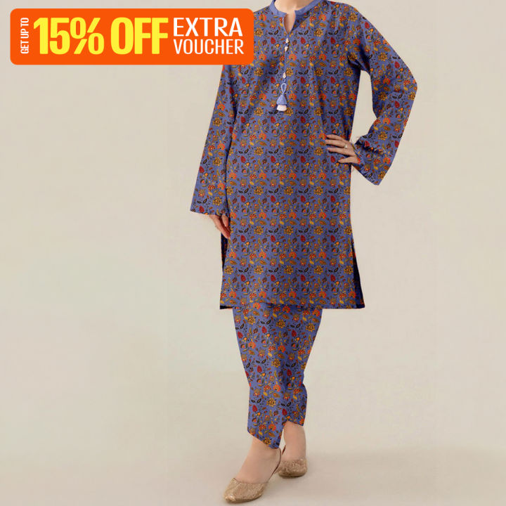 Stylo 2PC Unstitched Printed Suit US5523 - Unstitched Fabric For Women ...