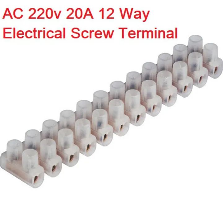20Amp 12 Way Electrical Cables Joint Terminals AC 220V 20A 12 Point ...