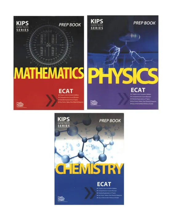 Set of 3 Kips ECAT Preparation books 2025 Edition: Kips Entry Tests ...