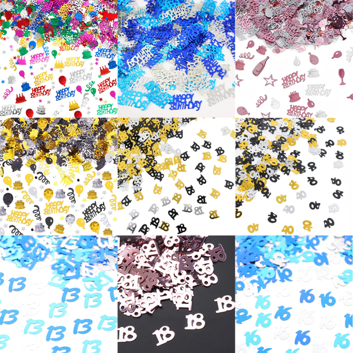 15g/Bag Colorful Table Confetti 1 13 16 18 20 21 30 40 50 60 70 80 ...