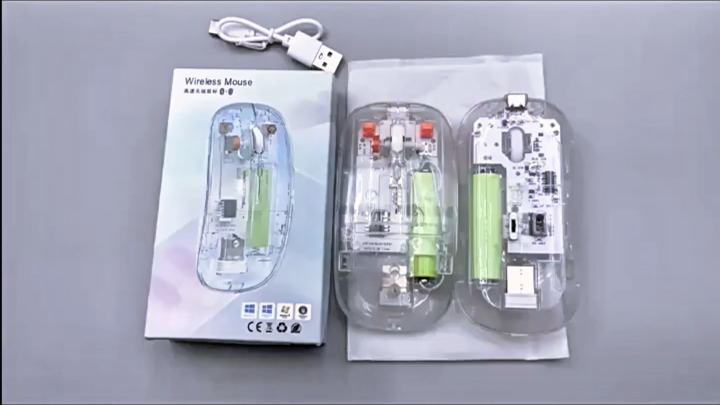 Transparent Crystal Wireless & Bluetooth Dual Mode Rechargeable Mouse ...