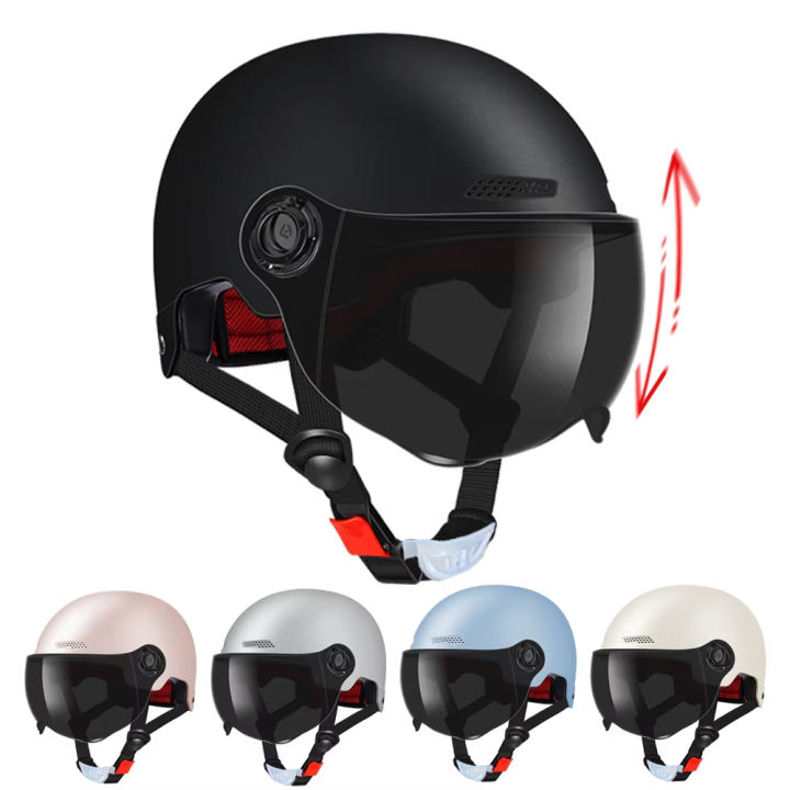 Motorcycle Helmet for Men Women Classic Retro Scooter Half Helmet ...